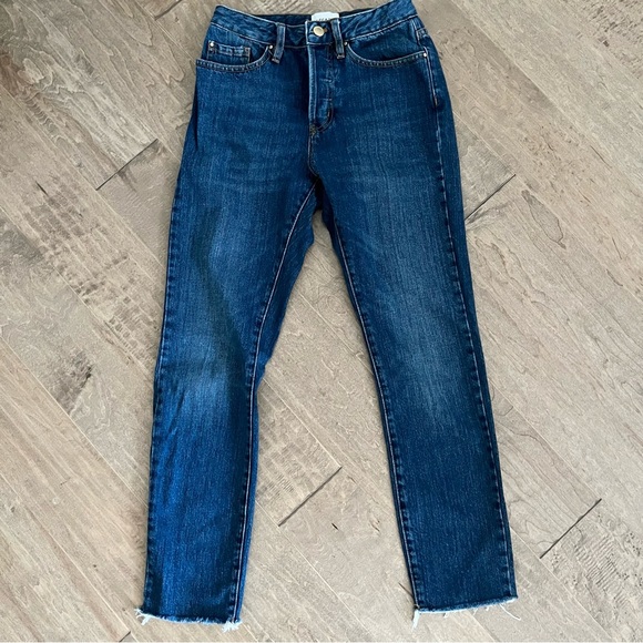 Sezane | Jeans | Sezane Perfect Slim Cropped Cutoff Denim Jeans | Poshmark